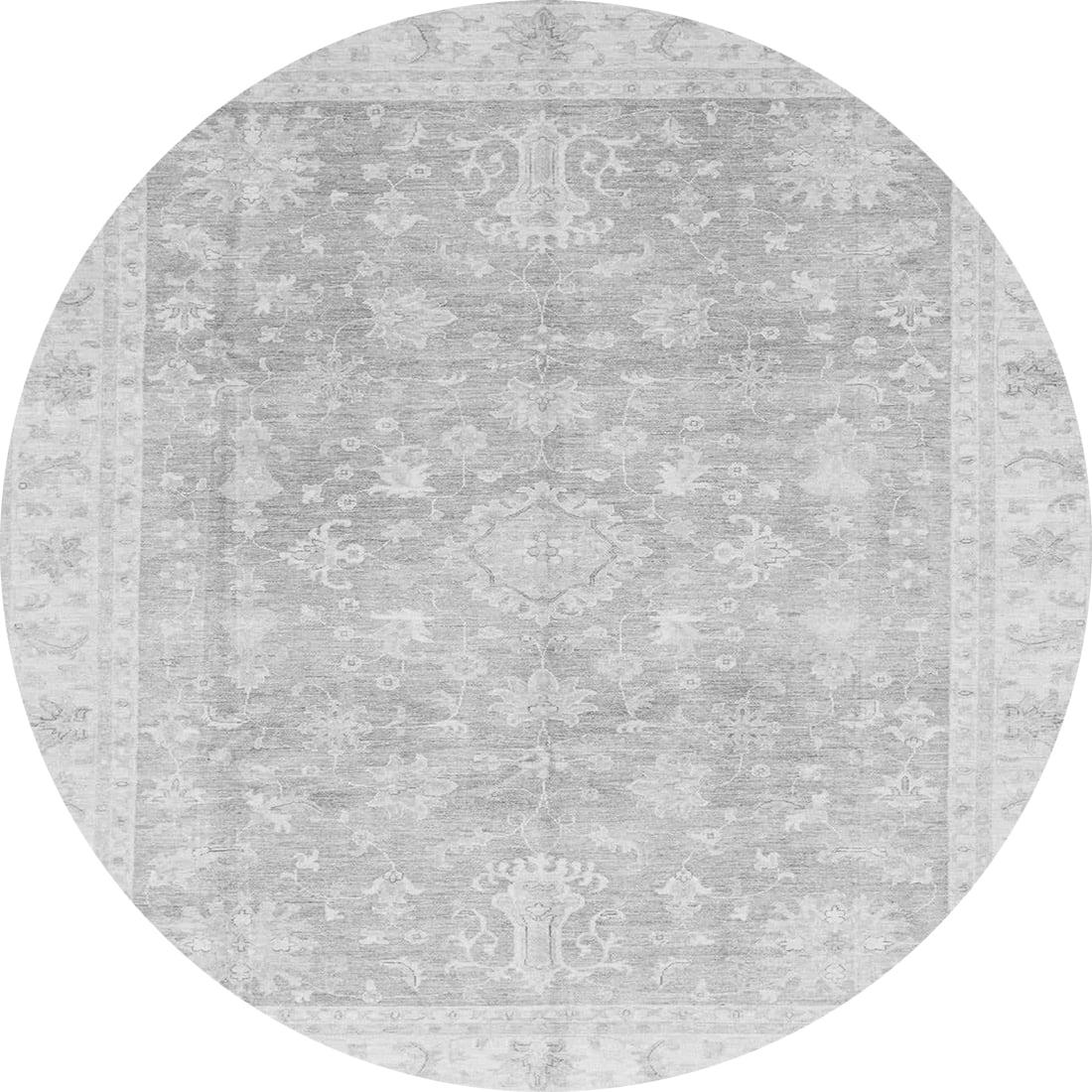 Ahgly Company Indoor Round Oriental Gray Modern Area Rugs, 4' Round ...