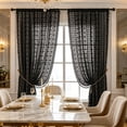 55x79 Inch Semi Sheer Embroidered Curtains Rod Pocket Curtain Panels ...
