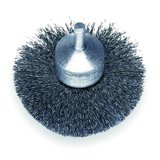 Stem-Mounted Circular Flared End Brushes, Steel, 16,000 rpm, 3" x 0.008 ...
