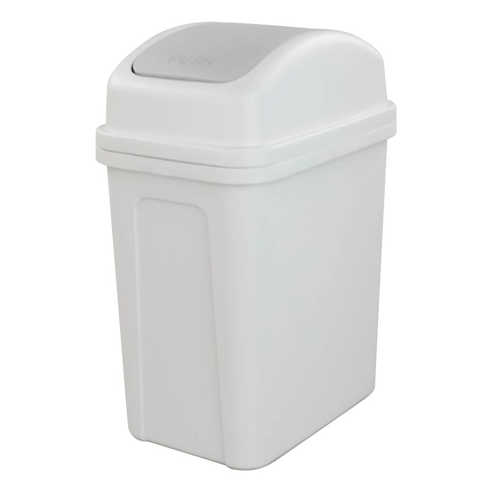 Trash Can Asking con tapa abatible de plástico de 7 litros, color gris ...
