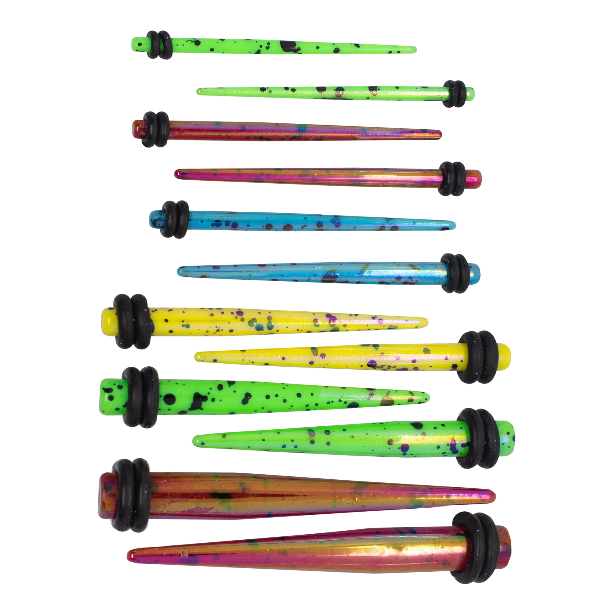 Pierce2GO 12 Piece Set OF Multicolor Acrylic Tapers Set - Walmart.com