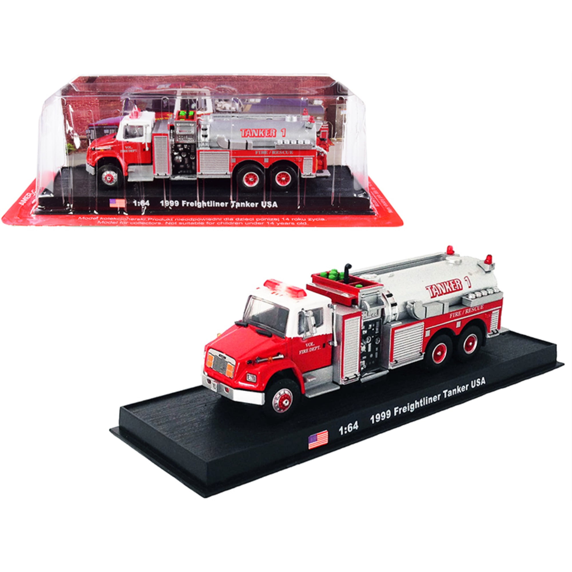 1999 Freightliner Tanker Fire Engine Amercom Modelo fundido a presión 1 ...