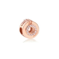 Pandora Rose Gold with Cubic Zirconia Open Center Crown O Charm ...
