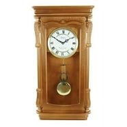 Bedford Clock Collection Noah 22 inch Chestnut Brown Wood Chiming ...