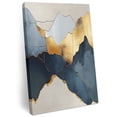 Abstract Impressionist Style Canvas Wall Art for Living Room, Navy Blue ...