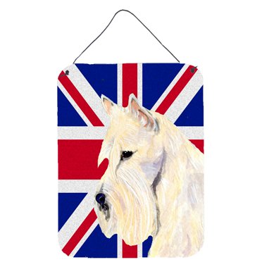 Red Miniature Poodle with English Union Jack British Flag Wall or Door ...