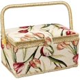 Sewing Basket with Floral Print Design - Sewing Kit Storage Box with ...