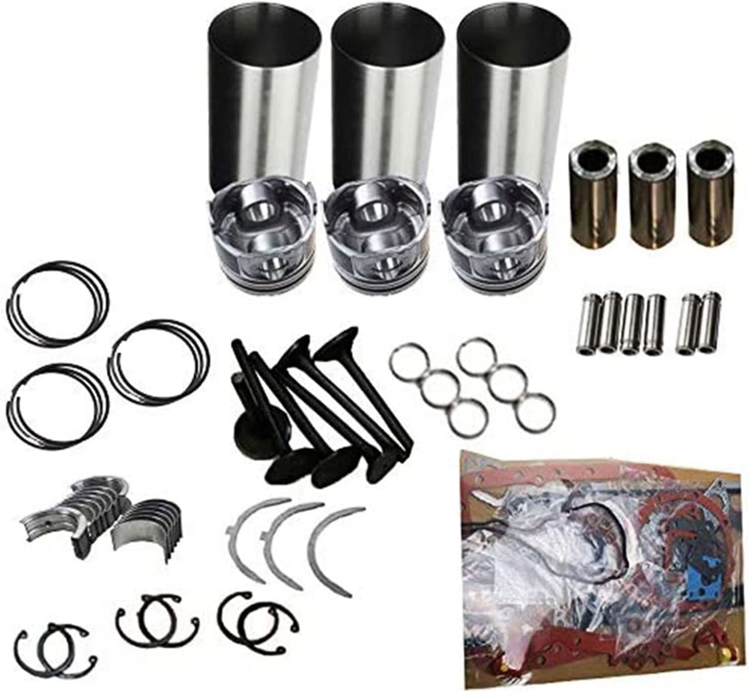 Seapple Overhaul Rebuild Kit Compatible with Yanmar 3T72HA Engine YM186 ...