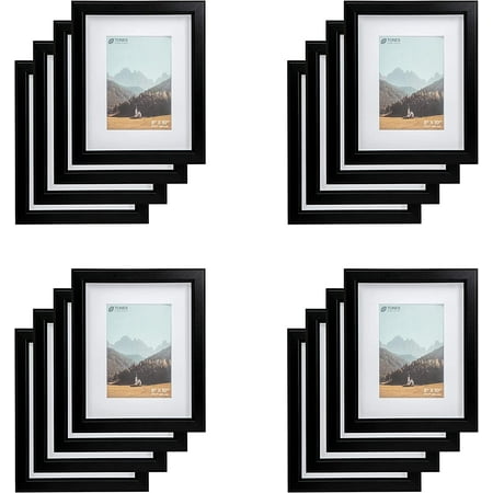 AmPm 16x20 Photo Picture Frame, Black Wood Frame, 2-Pack, with 12x16 ...