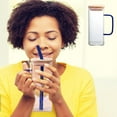 Wnexope Glass Cups With Lids And Straws Drinking Glasses Glass Tumbler With Straw And Lid