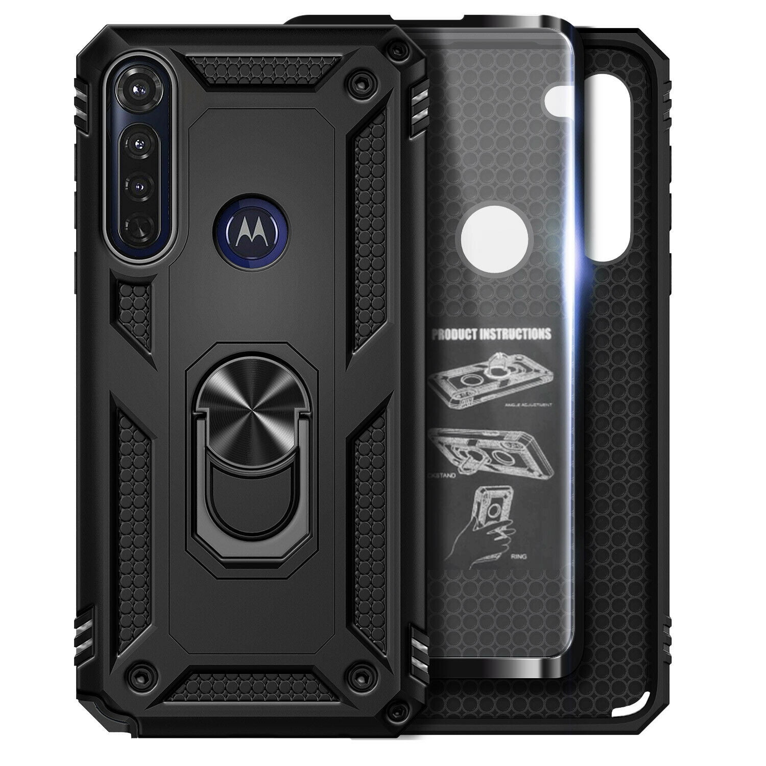 For Motorola Moto G Fast Case with Tempered Glass Screen Protector ...