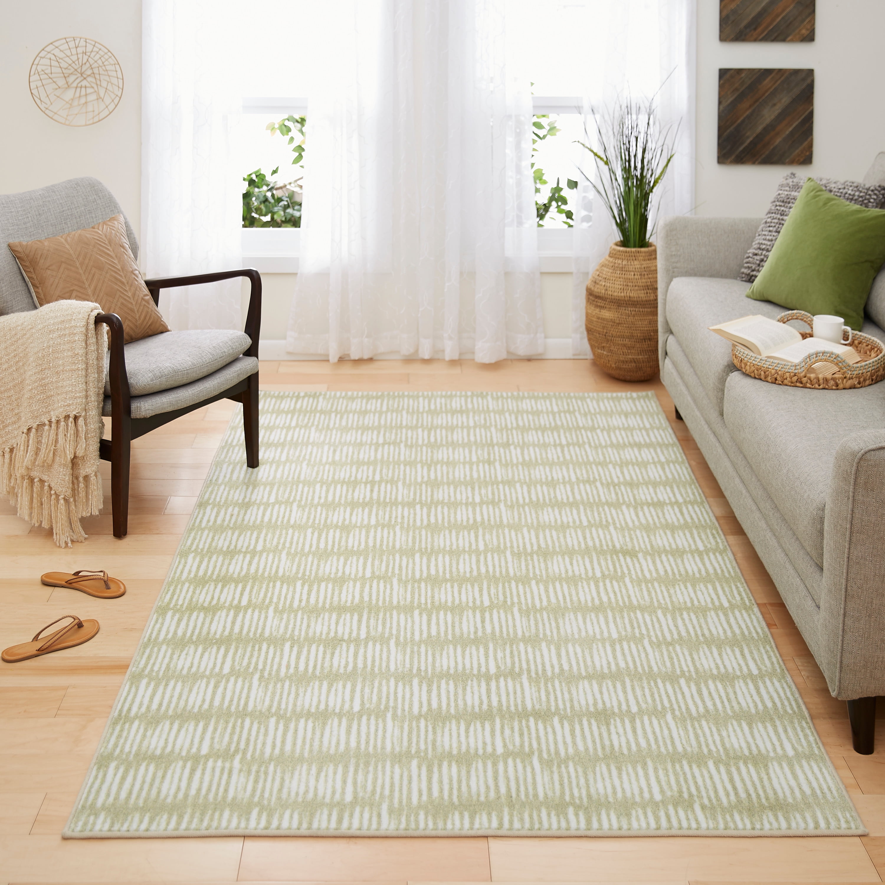 Mohawk Home Prismatic Vista Lines Beige Transitional Striped Precision ...