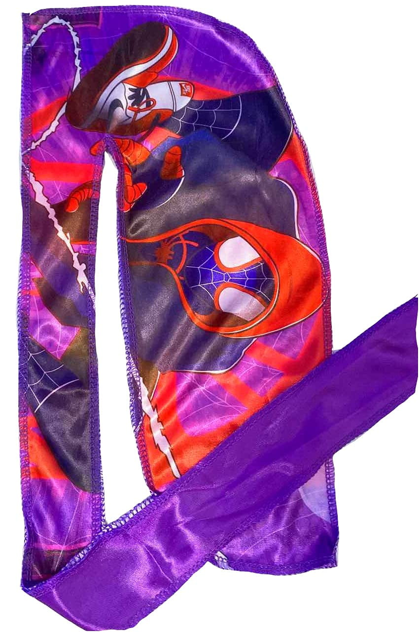 Art Silky Anime Durag with Long Wide Tails and Quadruple Stitching ...