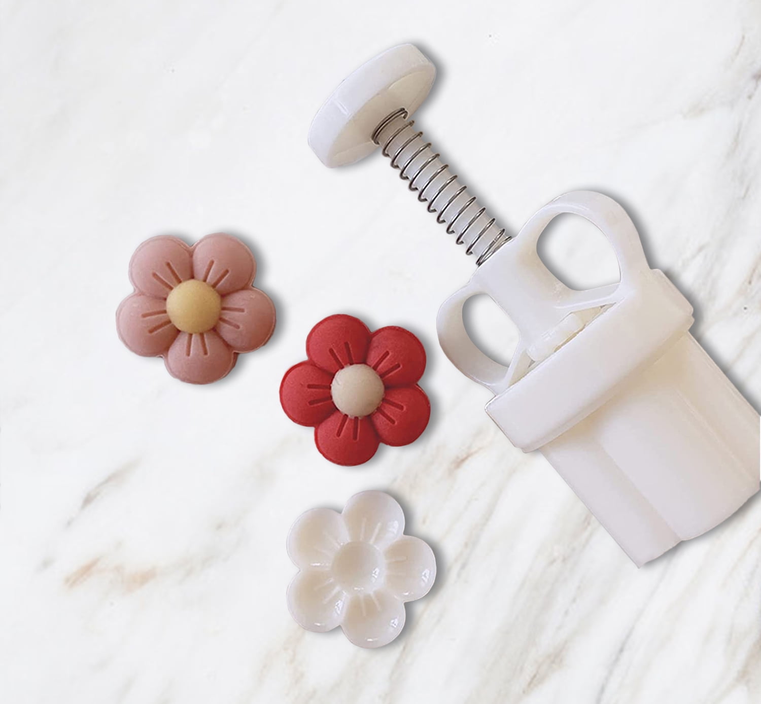 Orgry Chinese Flower Moon Cake Press Mold, Hand Pressed Cookie Dessert ...