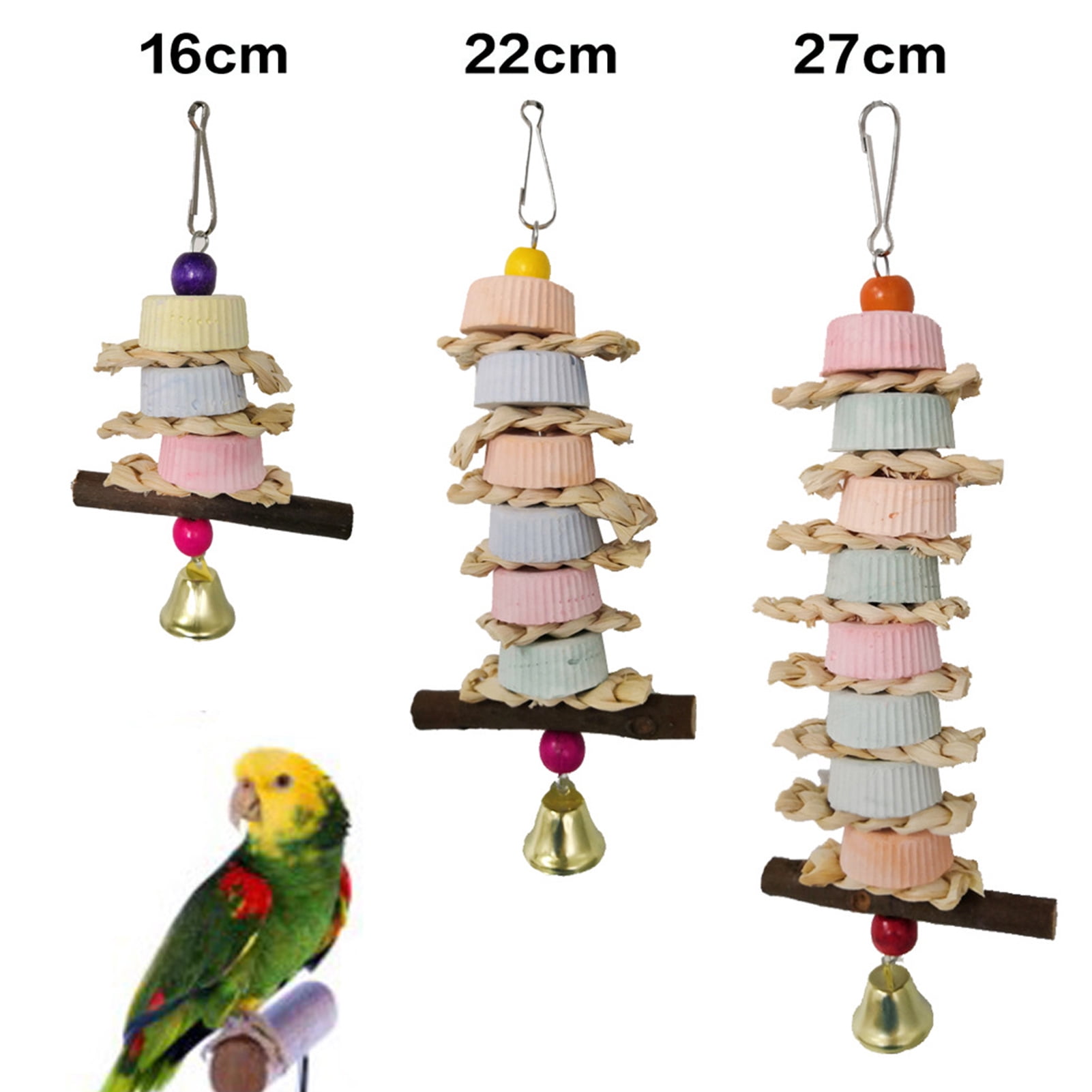 Visland Bird Swing Chewing Toys- Parrot Hammock Bell Toys Suitable for ...