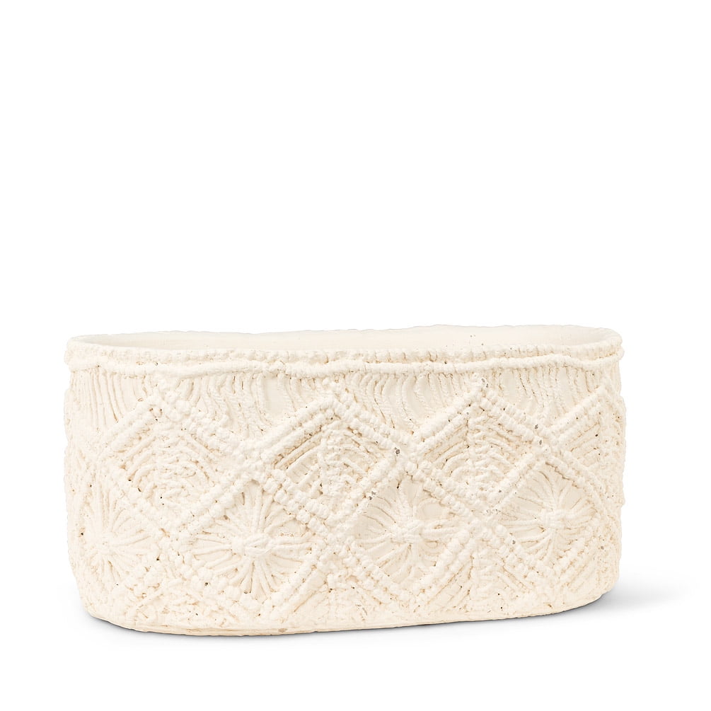 Set of 6 Large Macrame Style Oval Planter - Walmart.com