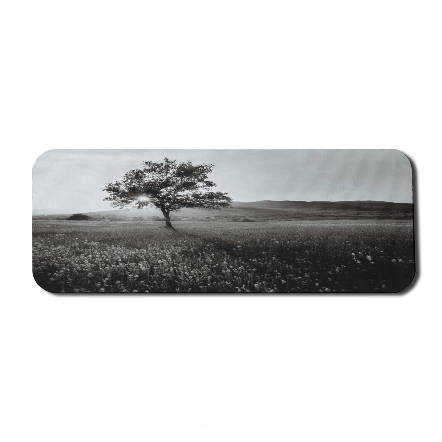 Black and White Computer Mouse Pad, Lonely Tree in the Rural Landscape ...