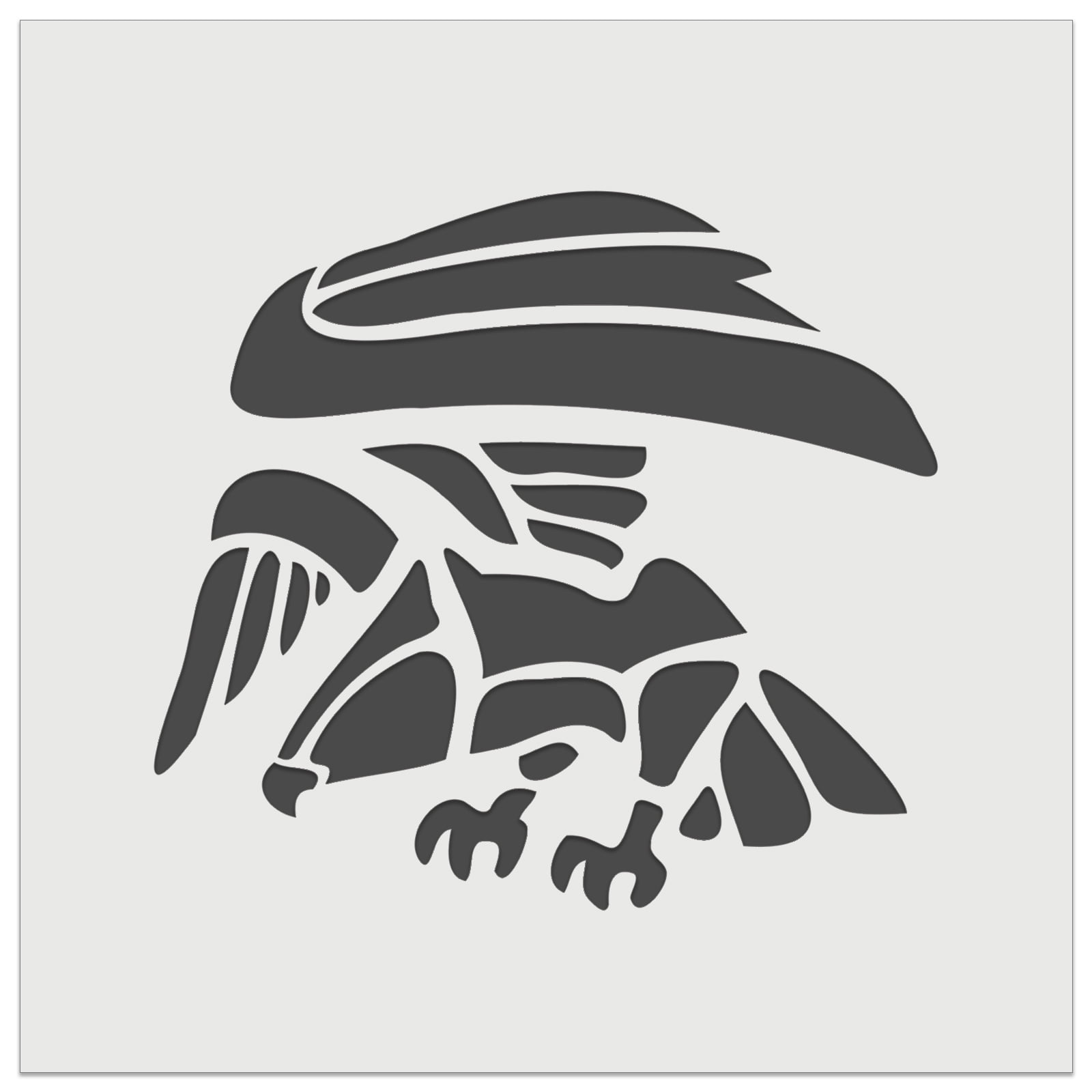 Landing Geometric Eagle Hawk Bird of Prey DIY Cookie Wall Craft Stencil ...