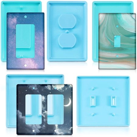 5 Pieces Switch Socket Panel Molds Light Switch Cover Resin Mold ...