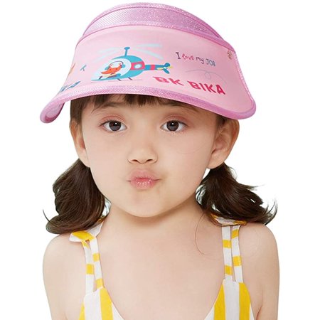 Kids Sun Visor Hat Cartoon Wide Brim UV Protection Tennis Beach Cap ...