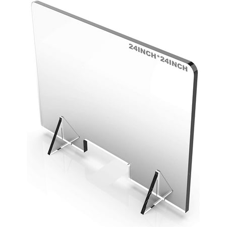 Portable Acrylic Plexiglass Sneeze Guard Shield for Counter 24x24 ...
