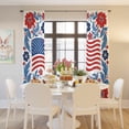 American Flag Floral Sheer Curtains for Living Room Bedroom, Flowers ...