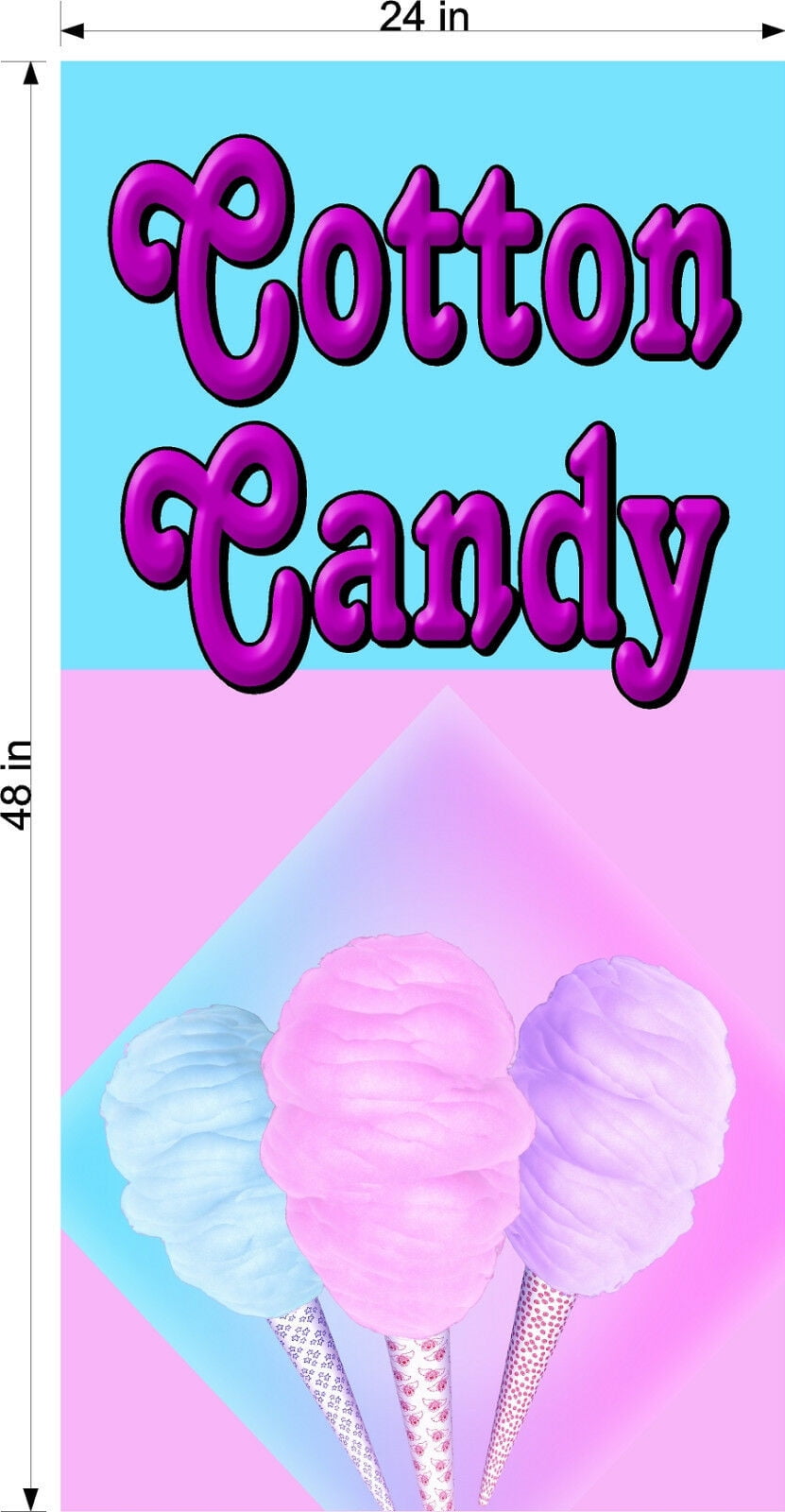 COTTON CANDY VINYL BANNER 2' x 4' - Walmart.com