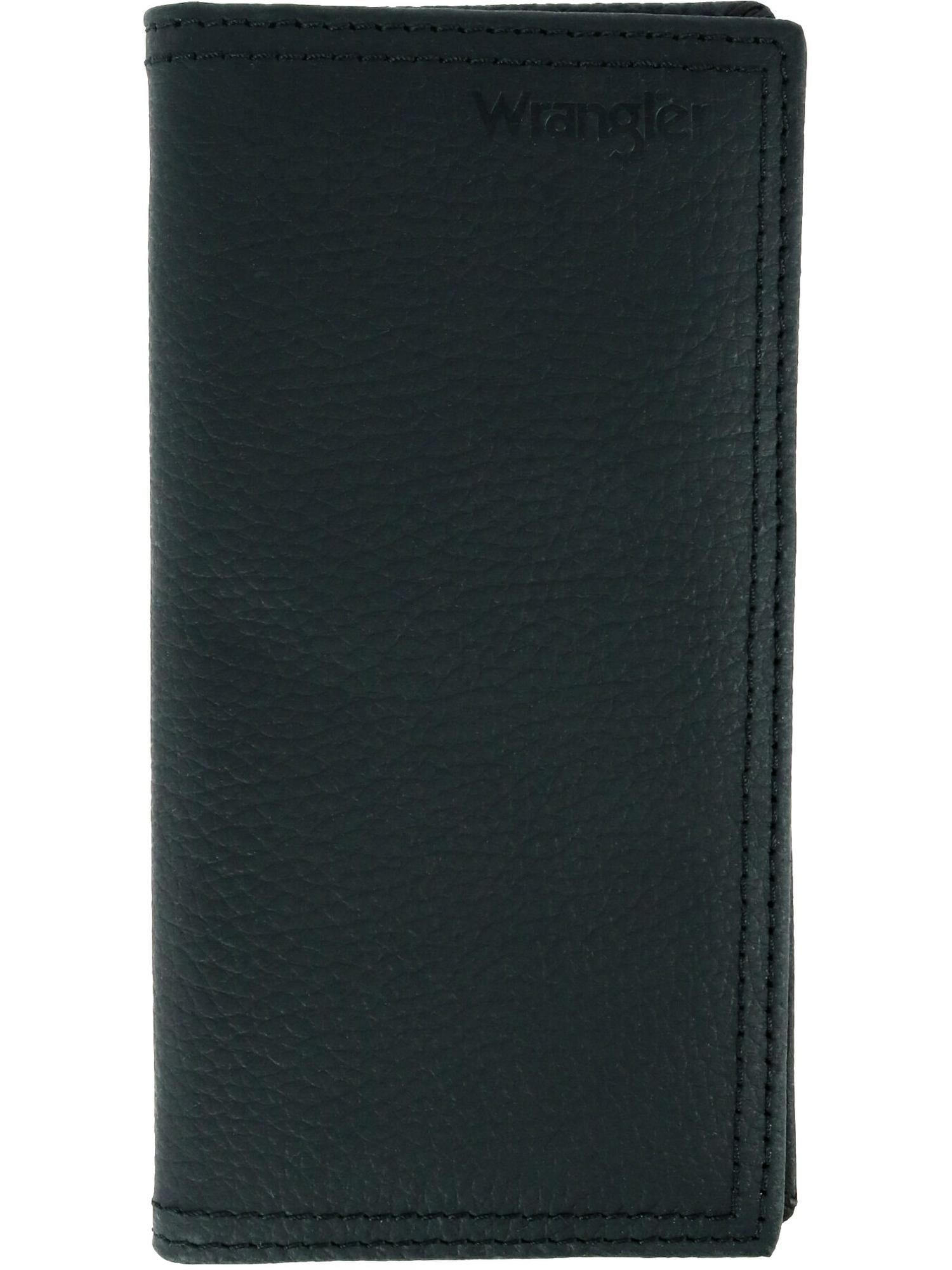 Wrangler Leather Textured Double Stitch Western Rodeo Checkbook Cover ...