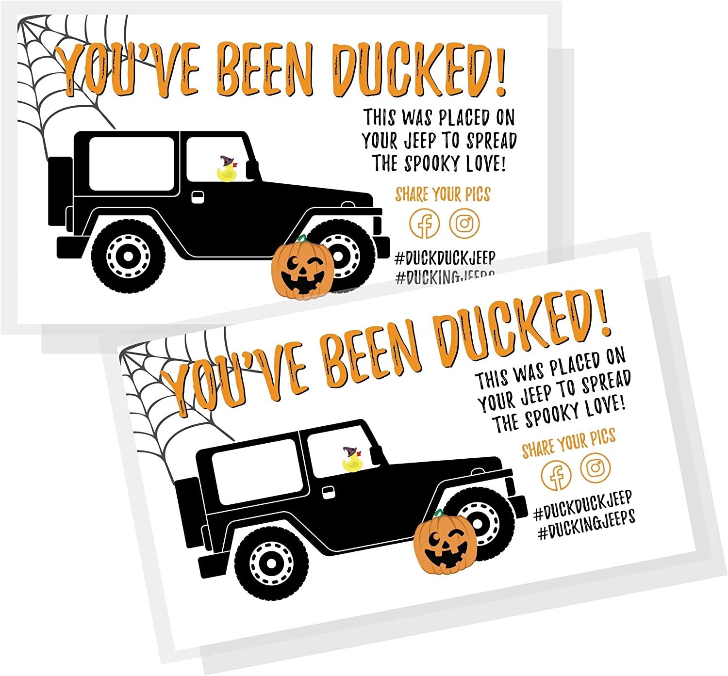 Halloween You've Been Ducked Tag 50 Pack 2x3.5" inch Business Sized ...