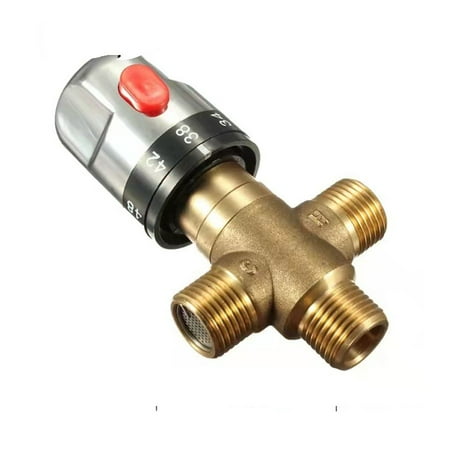 Thermostatic Mixing Valve, Solid Brass 3 Way Thermostatic Mixing Valve ...