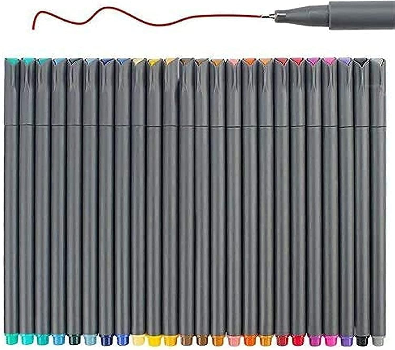 SHIQI-24 Fineliner Color Pens Set, Fine Line Colored Sketch Writing ...