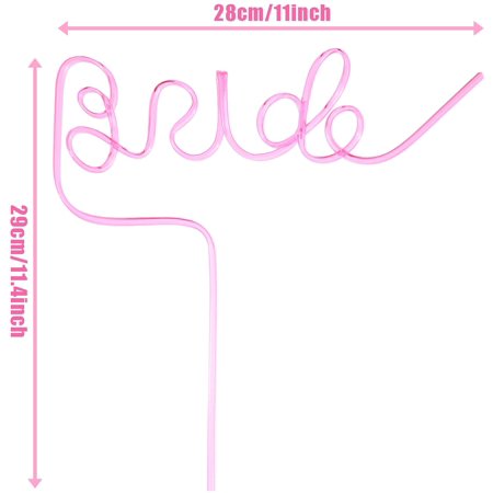 12 Pieces Letter Straws Bride Drinking Straw Plastic Bride Sipping ...