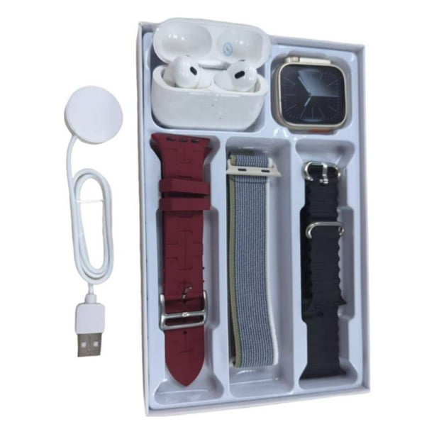 Smart Watch ET21 Ultra Max Carga Inalámbrica 3 Bandas y audifonos | Bodega Aurrera en línea