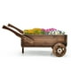 Costway Decorative Wagon Cart Plant Flower Pot Stand Wooden Raised ...