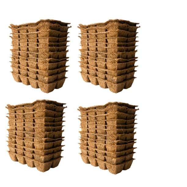 Coconut Fiber 8 Cell Seed Starting Tray - 48 Pack - Eco Friendly ...