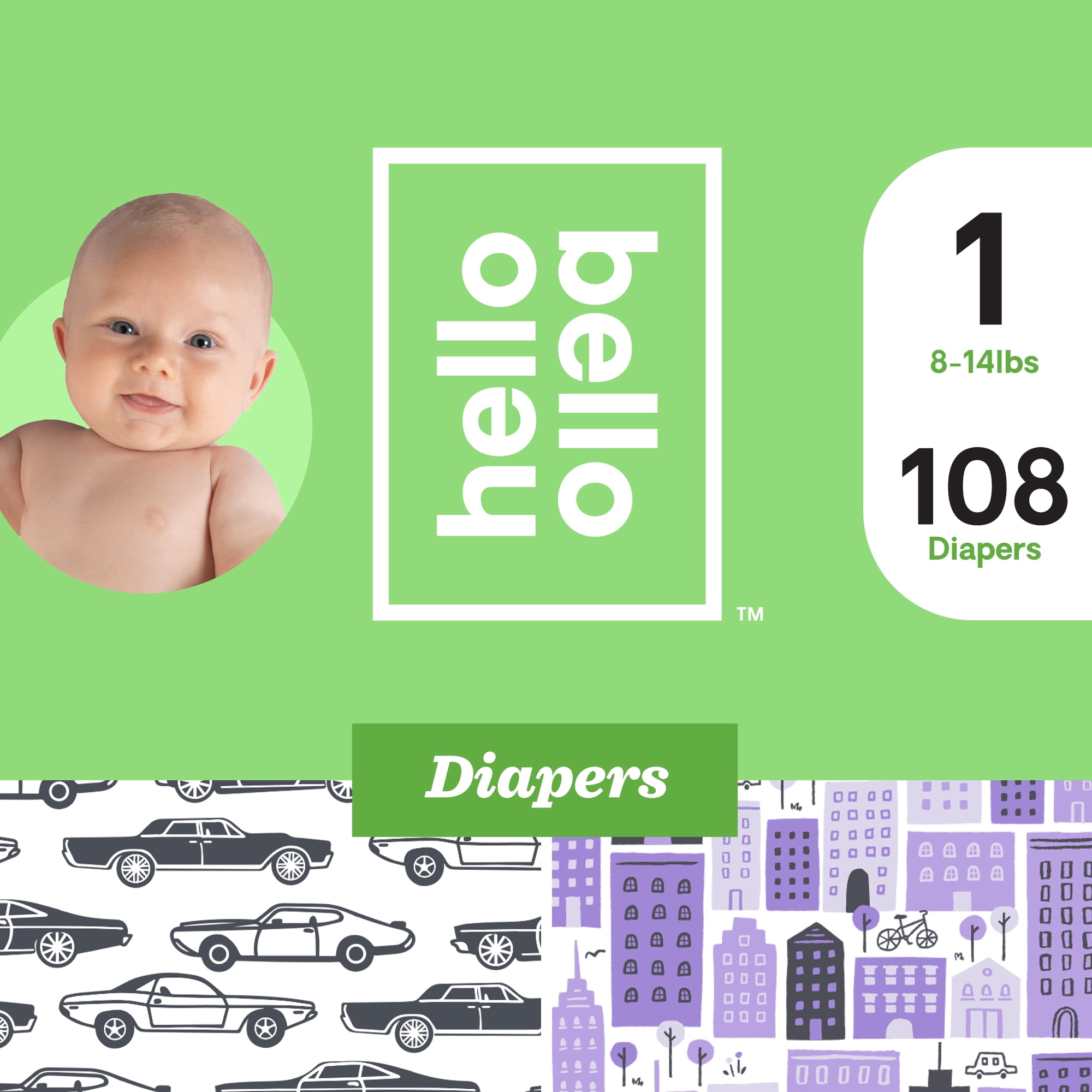 Hello Bello Club Box Diapers -Rumble Tumble & Concrete Jungle - Size 1 ...