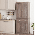Homfa 72.4'' Tall Kitchen Pantry with 4 Doors, Large Drawer Storage ...