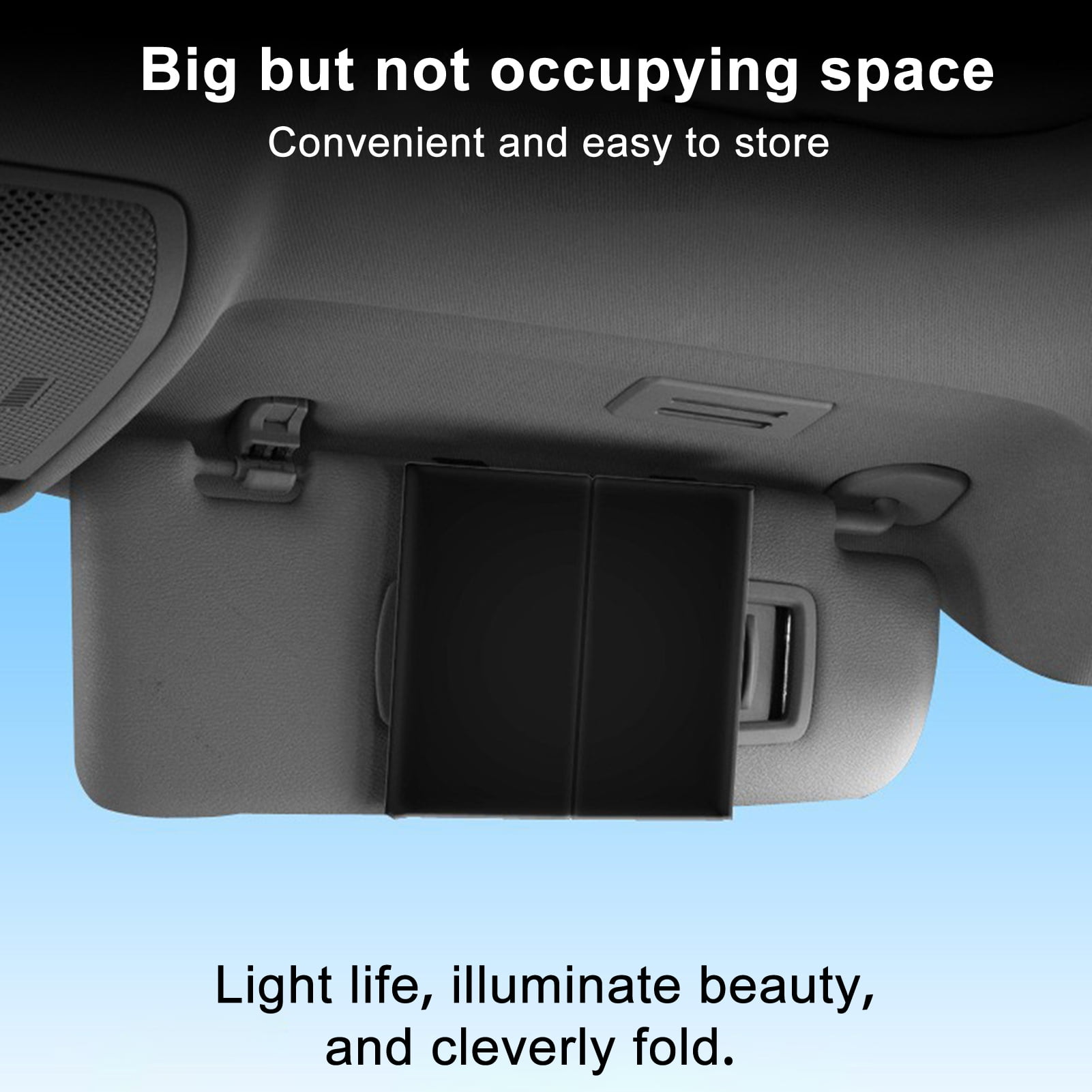 Washranp Car Visor Lighted Vanity Mirror with USB Cable,Elastic Band ...