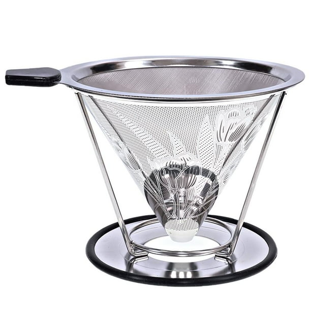 Reusable Coffee Filter Stainless Steel Holder Metal Mesh Funnel Baskets ...