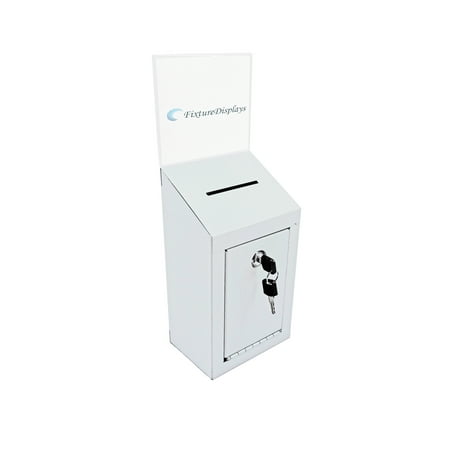 FixtureDisplays® Classic Metal Box, Secure Donation Box, Ballot Box ...