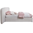 Bowery Hill Contemporary Cream Boucle Durable Fabric Queen Bed ...