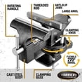 Bench Vise 6", Vice for Workbench with Forged Construction, Built-in ...