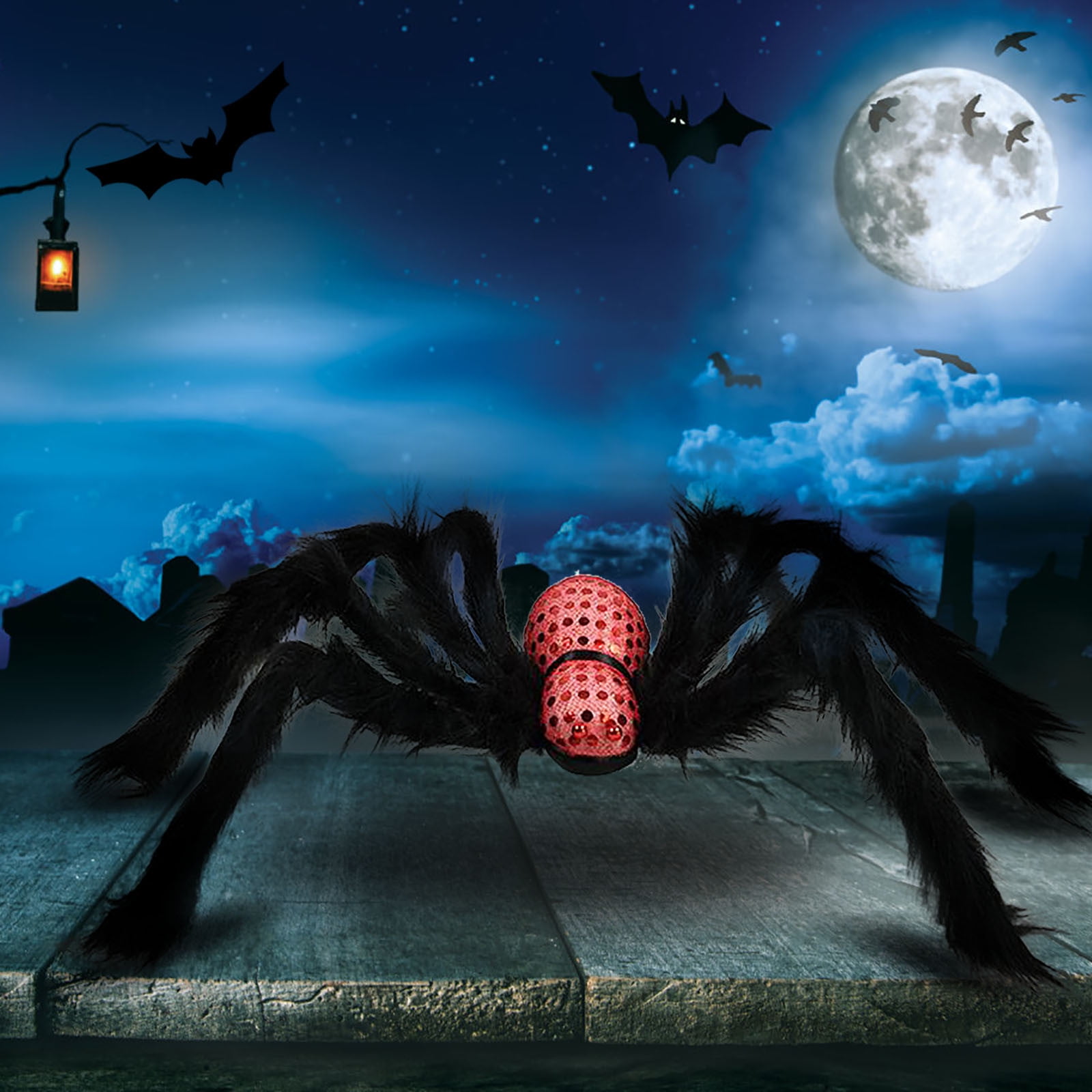 Alueeu Simulation Plush Spider Toy Halloween Spider Decorations For alueeu-simulation-plush-spider-toy-halloween-spider-decorations-for