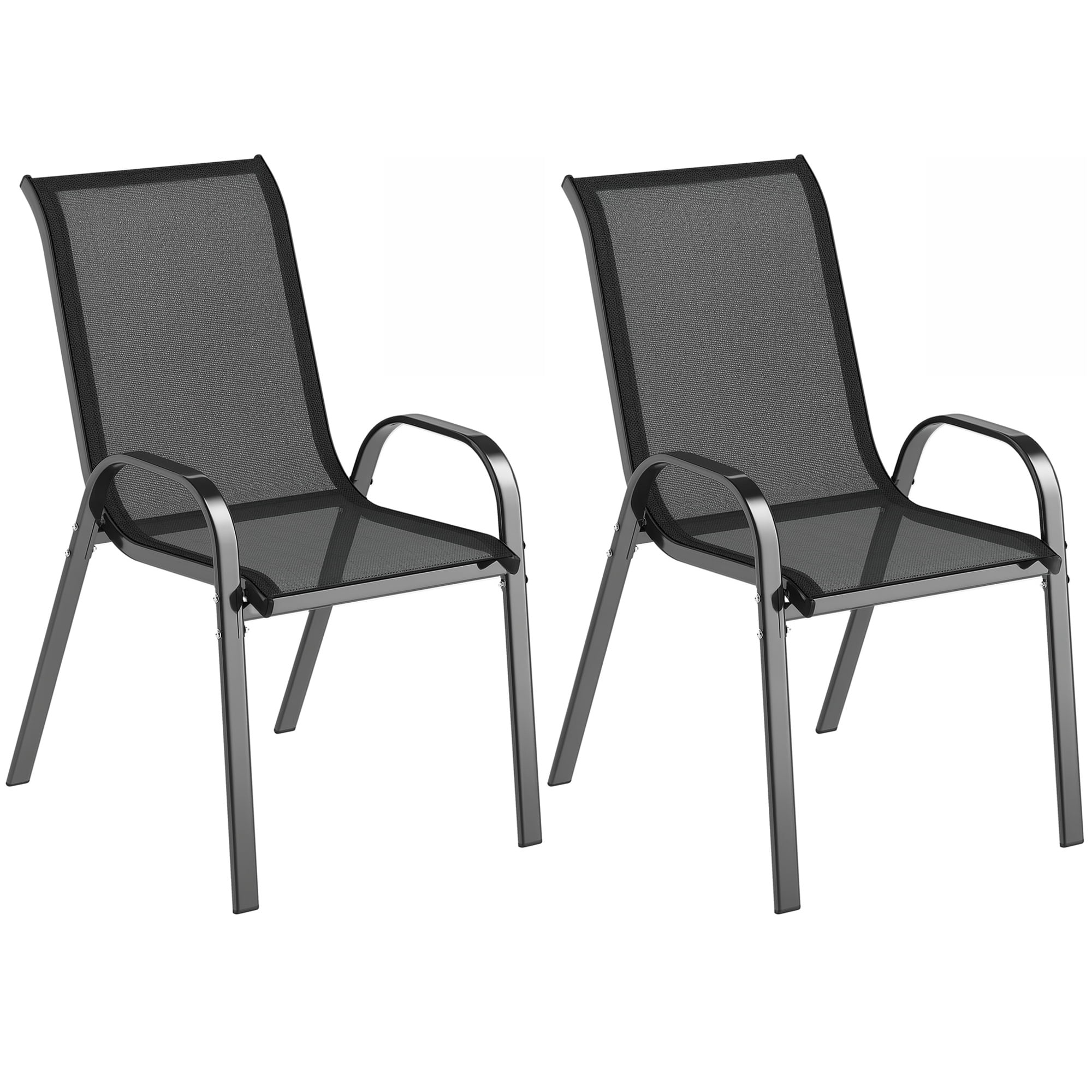 Click here for Outsunny Set Of 2 Outdoor Patio Dining Chairs Stac... prices