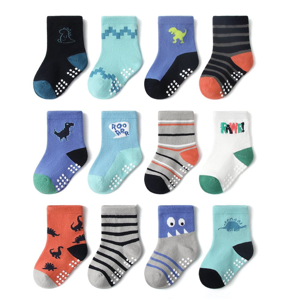 Click here for Choks Chok 12 Pairs Baby Non Slip Crew Socks Toddl... prices