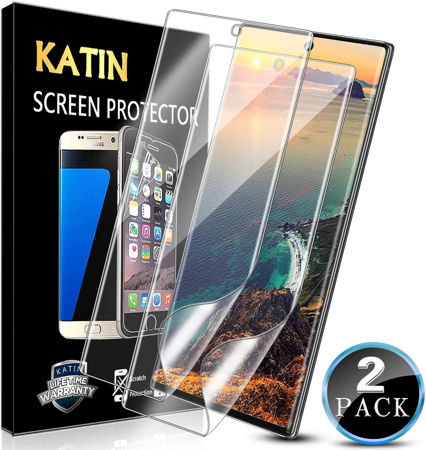 KATIN Galaxy Note 10 Screen Protector - 3D TPU Screen Protector for ...