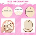 100 Pieces Unfinished Round Wooden Circles with Holes Wood Discs for ...