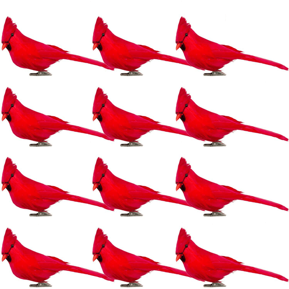 Click here for Generic 12 Pcs Artificial Red Cardinal Birds With... prices