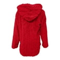 AWZXDE Women's Solid Color Hooded Cardigan Jacket with Buttons Long ...