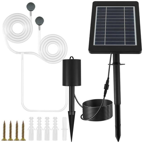 AMERTEER Solar Oxygen Pump Solar Water Air Pump 6V 3W 3 Working Modes ...